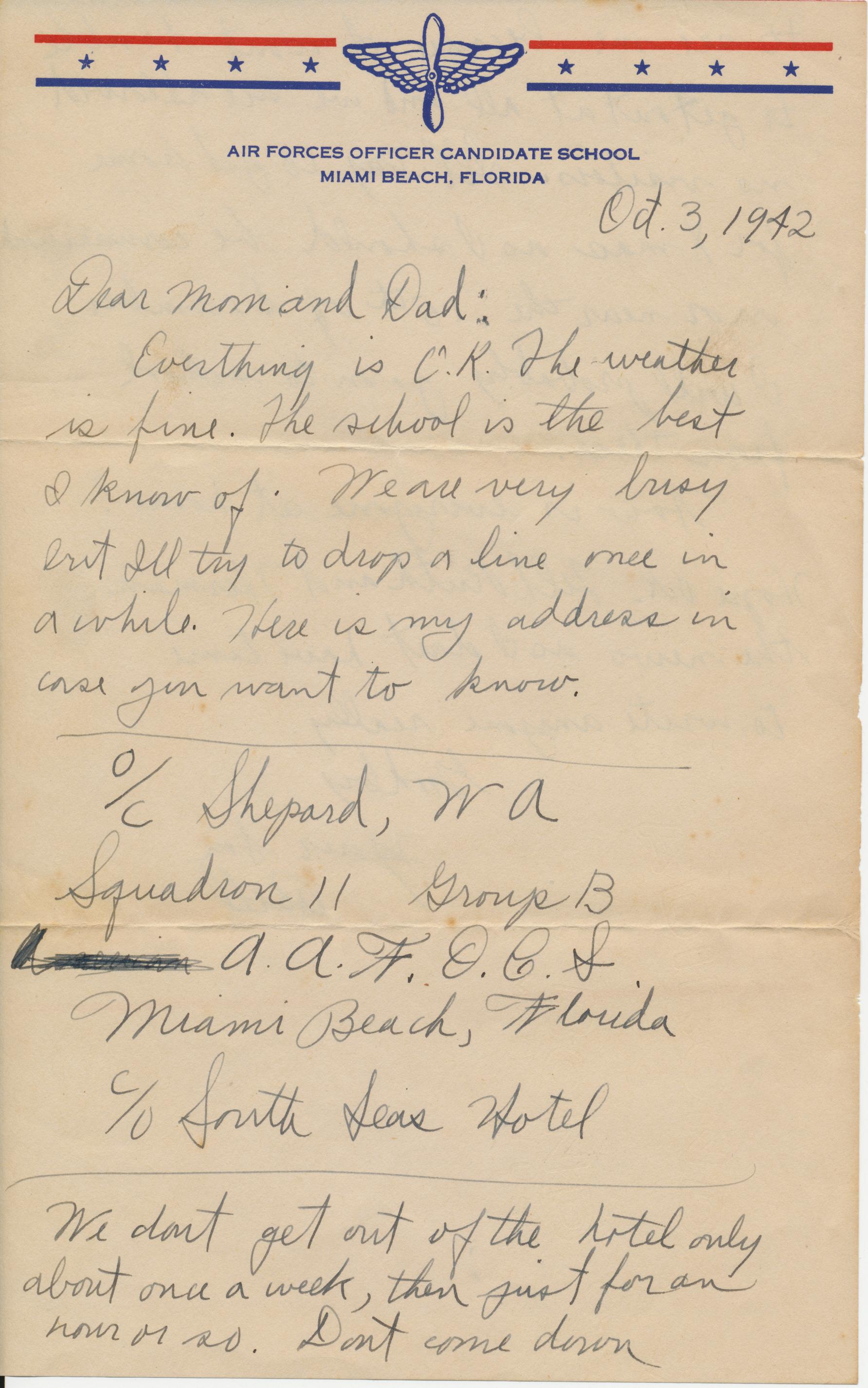 October 3, 1942 William Shepard to home… – jen's ancestors